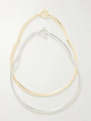 ROXANNE ASSOULIN Two Tone Tubular Necklace Set - Multi