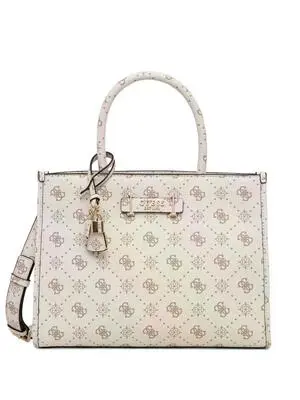 Guess Monogram Charm Tote Bag - Neutrals
