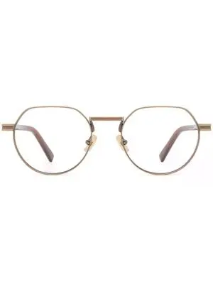 Zegna Zegna Geometric Frame Eyeglasses Gold