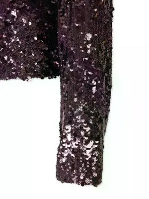 Rabanne Sequin-detail Long-sleeve Top - Purple