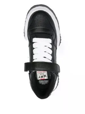 Mihara Yasuhiro Leather Touch-strap Sneakers - Black