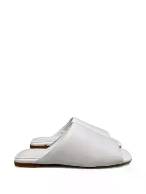 LA ROSE La-Rose Sabot Leather Sandals White