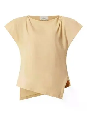 Isabel Marant Étoile ISABEL MARANT Sebani Draped Asymmetric T-Shirt Yellow