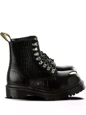 Dr. Martens Pascal Embossed Crocodile Effect Lace Up Boots