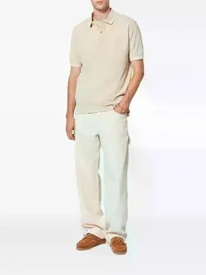 MARANT Afko Embroidered Polo Shirt - Neutrals