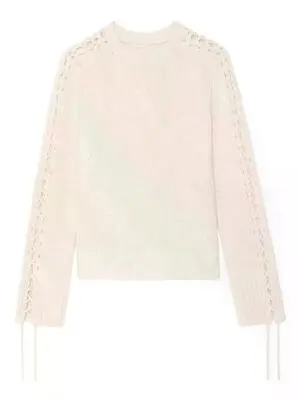 Zadig&Voltaire Wool Cashmere Blend Sweater With Tie Detailing - Neutrals