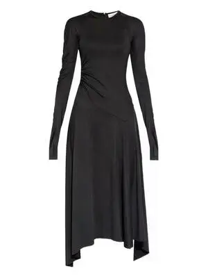 Victoria Beckham Asymmetric Hem Midi Dress - Black