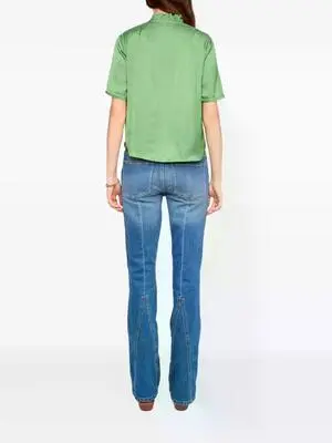 Zadig&Voltaire Topher Ruffled Satin Top - Green