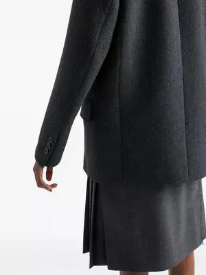 Prada Buttoned Chevron Wool Jacket
