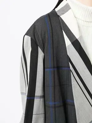 Y’s Check Print Single-breasted Coat