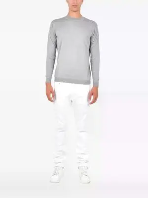 LOW BRAND Crew Neck Long Sleeve Sweater - Grey