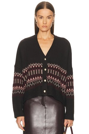 Sablyn Elliot B Boxy Cropped Fairisle Cardigan - Oaktree Multi