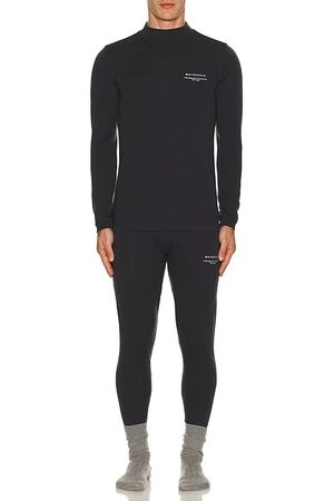 WHITESPACE Merino Mock Neck Baselayer T-shirt - Phantom
