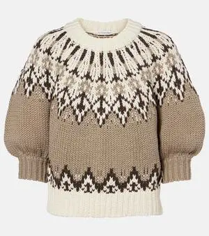 Altuzarra Marty Fair Isle Cotton Sweater - Beige