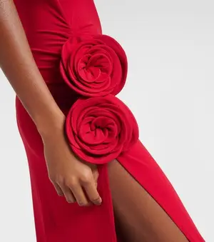 Magda Butrym Draped Gown With Floral Appliqu