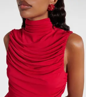 Magda Butrym Draped Gown With Floral Appliqu