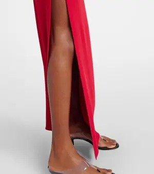 Magda Butrym Draped Gown With Floral Appliqu