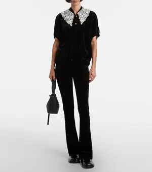 Junya Watanabe Lace Collar Jersey Top