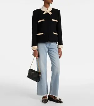 Valentino Garavani Bow-detail Wool-blend Tweed Jacket