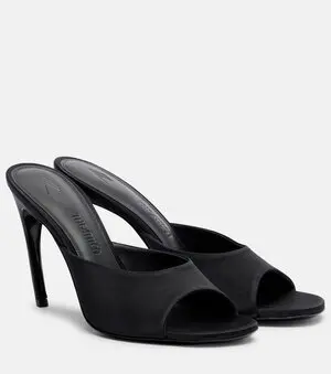 Attico Betta Satin Mules - Black