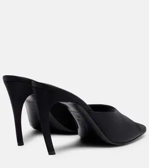 Attico Betta Satin Mules - Black