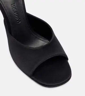 Attico Betta Satin Mules - Black