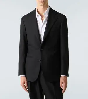 SAMAN AMEL Wool Suit Jacket - Black