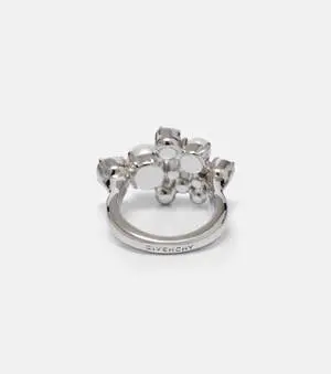 Givenchy Embellished Ring With Crystals And Pearls