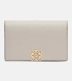 Loewe Anagram Leather Card Case - Grey