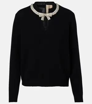 Valentino Garavani Sequined Virgin Wool Sweater - Black