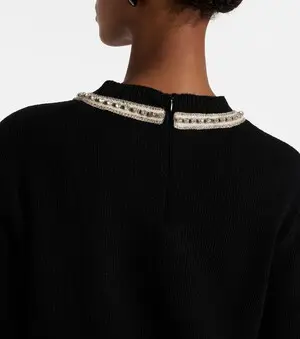 Valentino Garavani Sequined Virgin Wool Sweater - Black