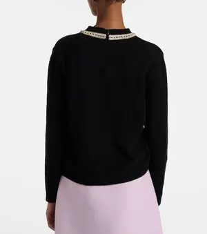Valentino Garavani Sequined Virgin Wool Sweater - Black