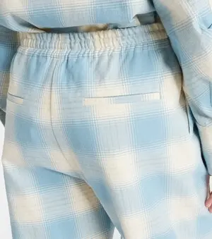 Attico Checked Tapered Cotton And Wool Blend Trousers