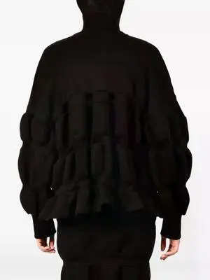 IOANA CIOLACU Mock Neck Ruffled Sweatshirt - Black