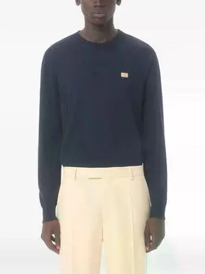 Valentino Garavani Vlogo Patch Wool Crew Neck Sweater
