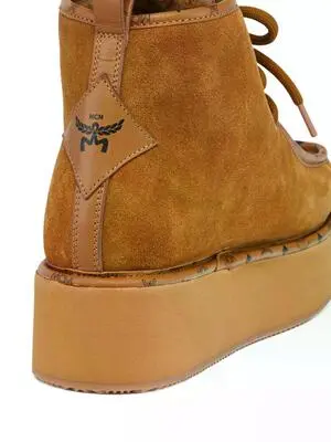 Mcm Suede Platform Ankle Boots