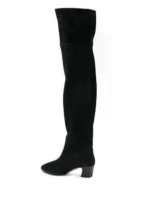 AQUAZZURA 45mm Over The Knee Suede Boots - Black