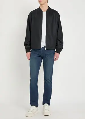 Paige Lennox Slim-leg Denim Jeans - Mid Blu