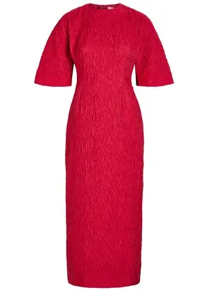 ROKSANDA Falah Cloqué Midi Dress - Red