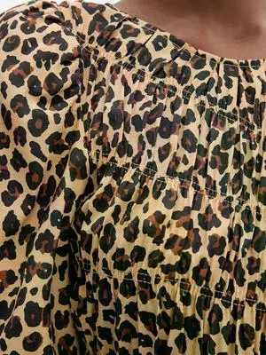 NEVER FULLY DRESSED Leopard Print Puff Sleeve Mini Dress