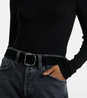 AGOLDE Wilma Jersey Mock Neck Bodysuit - Black