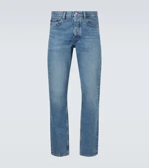 FRAME Mid-rise Straight Jeans In 'outfield - Blue