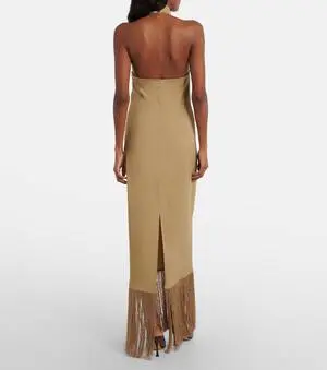 TALLER MARMO Berlin Fringed Crepe Cady Gown
