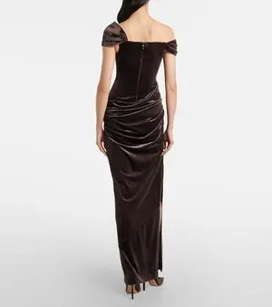 Alex Perry Draped Velvet Gown