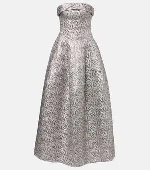 Simkhai Metallic-effect Bustier Gown - Silver