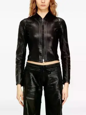 DIESEL® Coated Cotton Blend Cropped Jacket