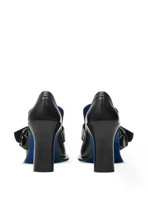 Burberry Shield High Block Heel Loafers - Black