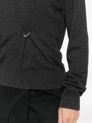 Isabel Marant Ring Detail Crew Neck Sweater - Grey