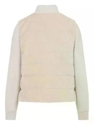 Moncler Quilted Ribbed-knit Cardigan - Neutrals