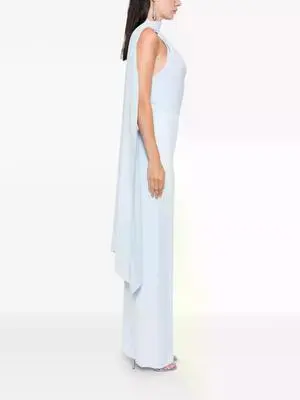 Solace London One-shoulder Drape Dress - Blue